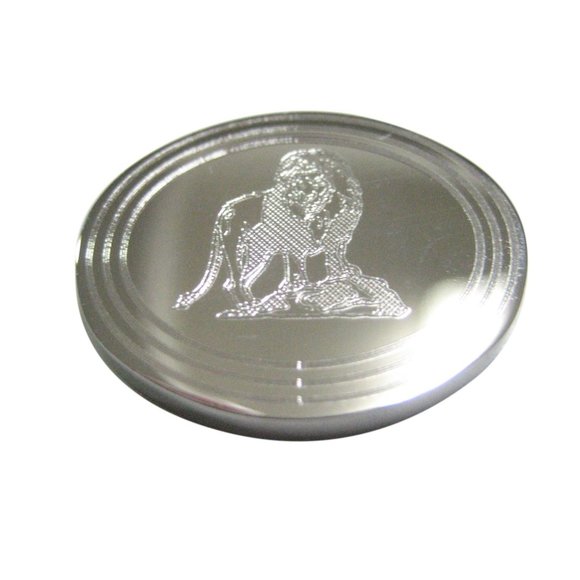 Kiola Designs | Accessories | Silver Toned Etched Oval Full Lion Magnet ...